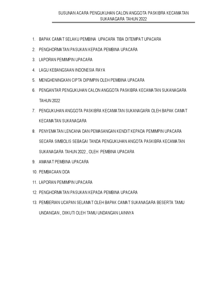 Pengukuhan Paskibra Sukanagara | PDF | Bisnis | Perjalanan