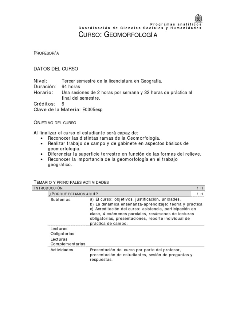 03G Geomorfolog¡a | PDF | Prueba (evaluación) | Geografía