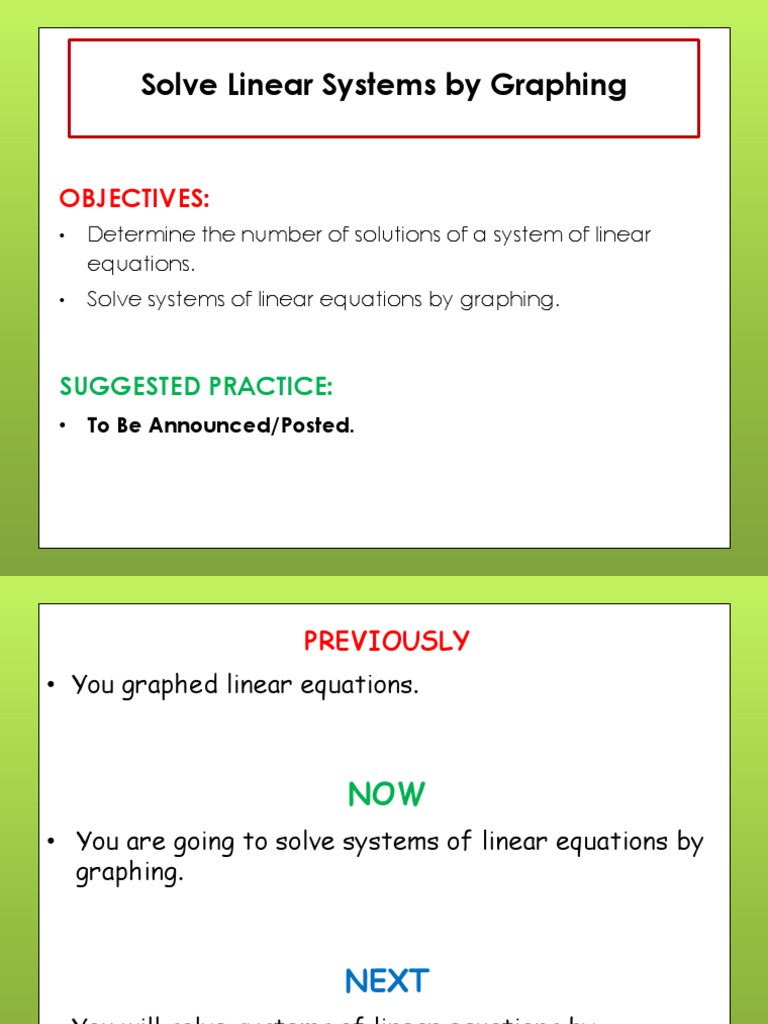 Graphing | Download Free PDF | System Of Linear Equations | Equations
