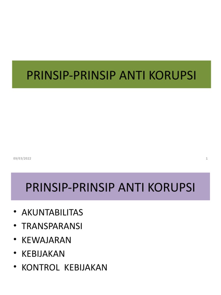 Prinsip-Prinsip Anti Korupsi | PDF