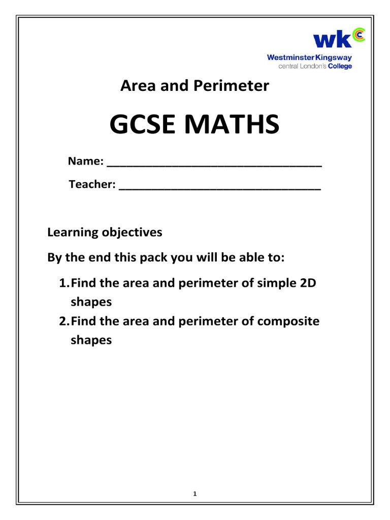 Area and Perimeter of Shapes | PDF | Area | Rectangle