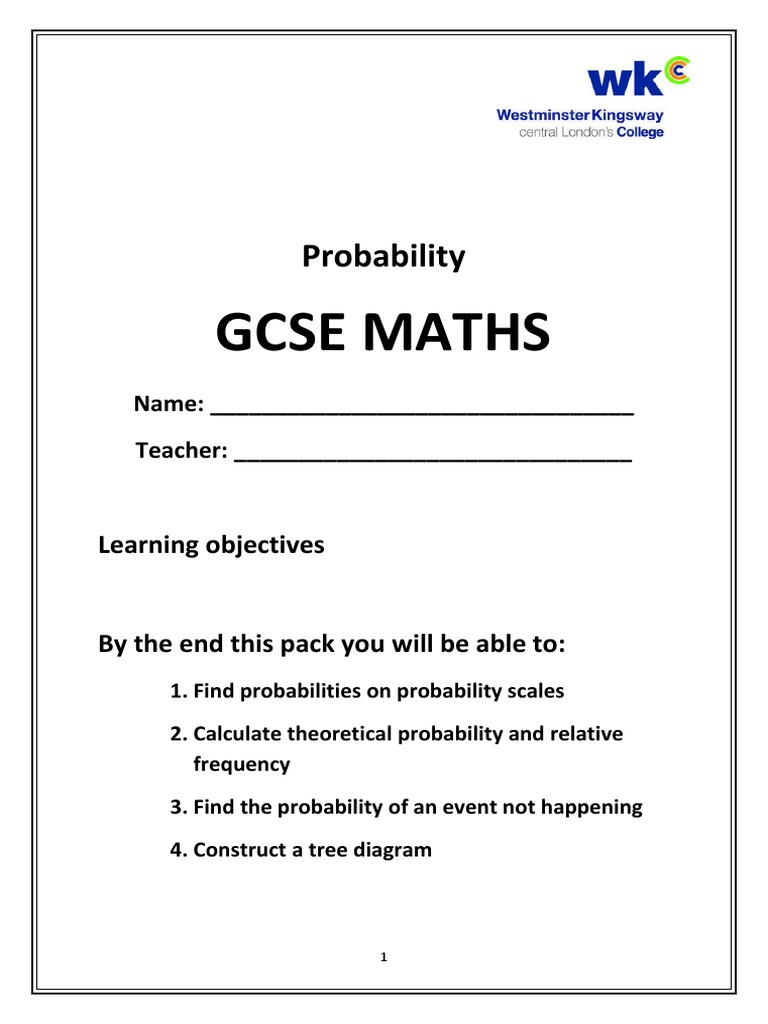 Probability | PDF | Games & Activities | Teaching Methods & Materials