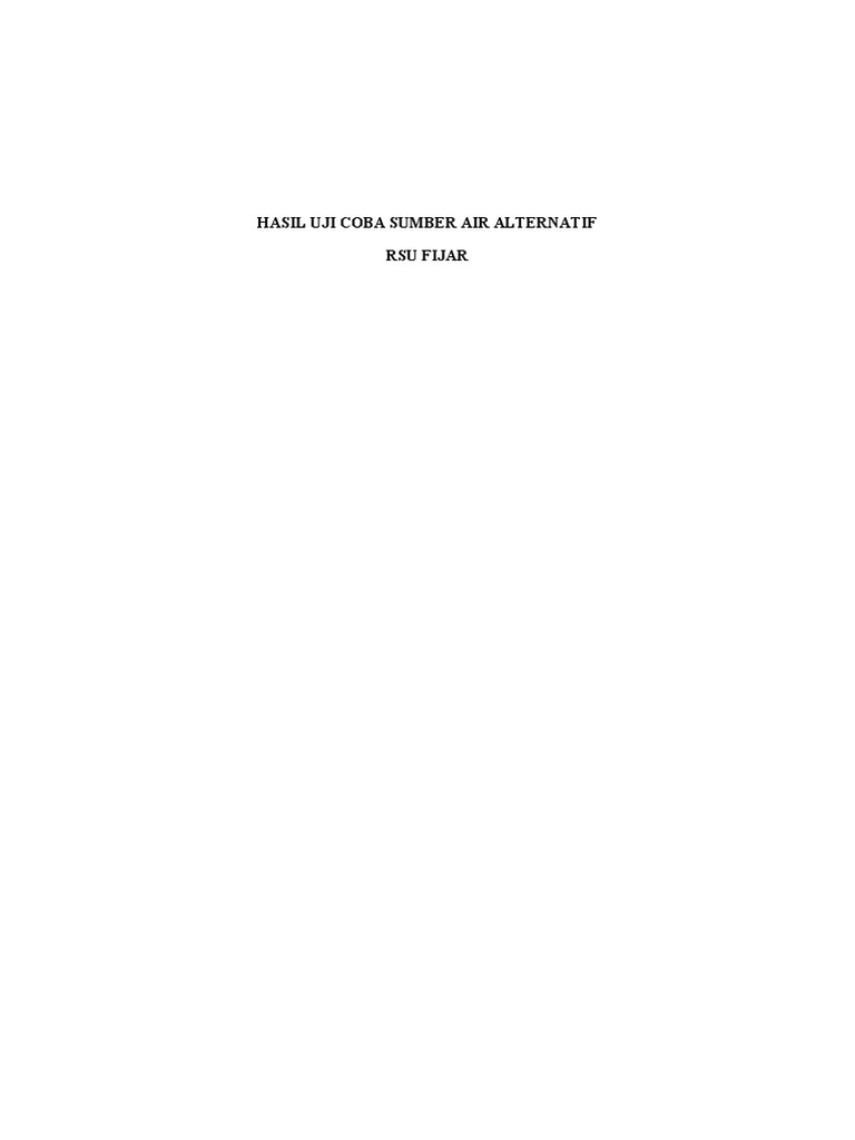 MFK.8.2.1.ep.2 Hasil Uji Coba Sumber Air Alternatif | PDF