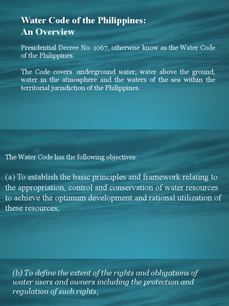 Philippines Water Code: An Overview of Rights, Principles & Permit ...