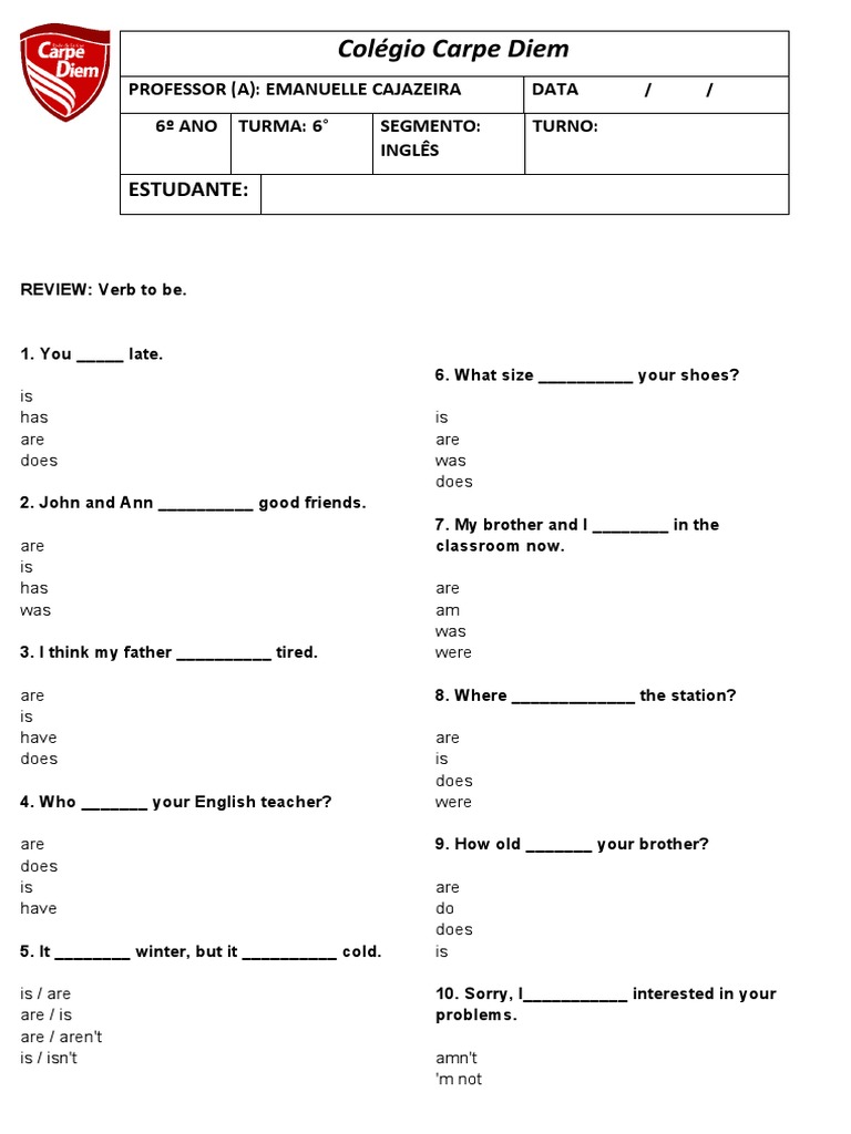 6 Ano Revisao | PDF | Cognitive Science | Language Mechanics