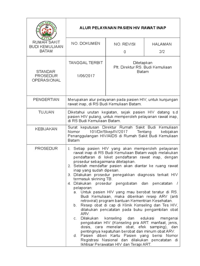 PDF Alur Pelayanan Pasien Hiv Rawat Inap DR Suyanto Spog Mmrs Nik p201603170519661493 - Compress ...