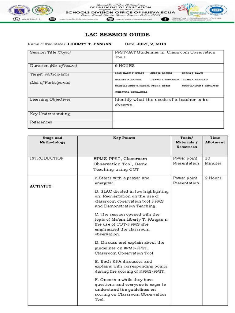 PPST-SAT Guidelines | PDF | Lesson Plan | Teaching