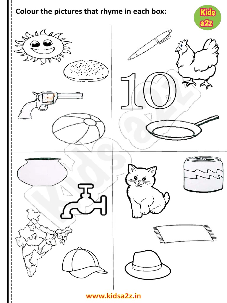 Ukg English Worksheet Rhyming Words 2 | PDF