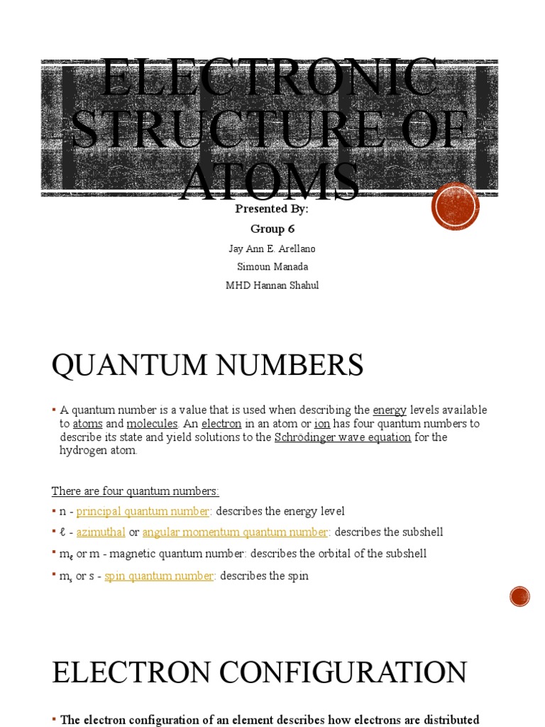 Electronic Structure Of Atoms Part 2 Pdf Electron Configuration Atomic Orbital