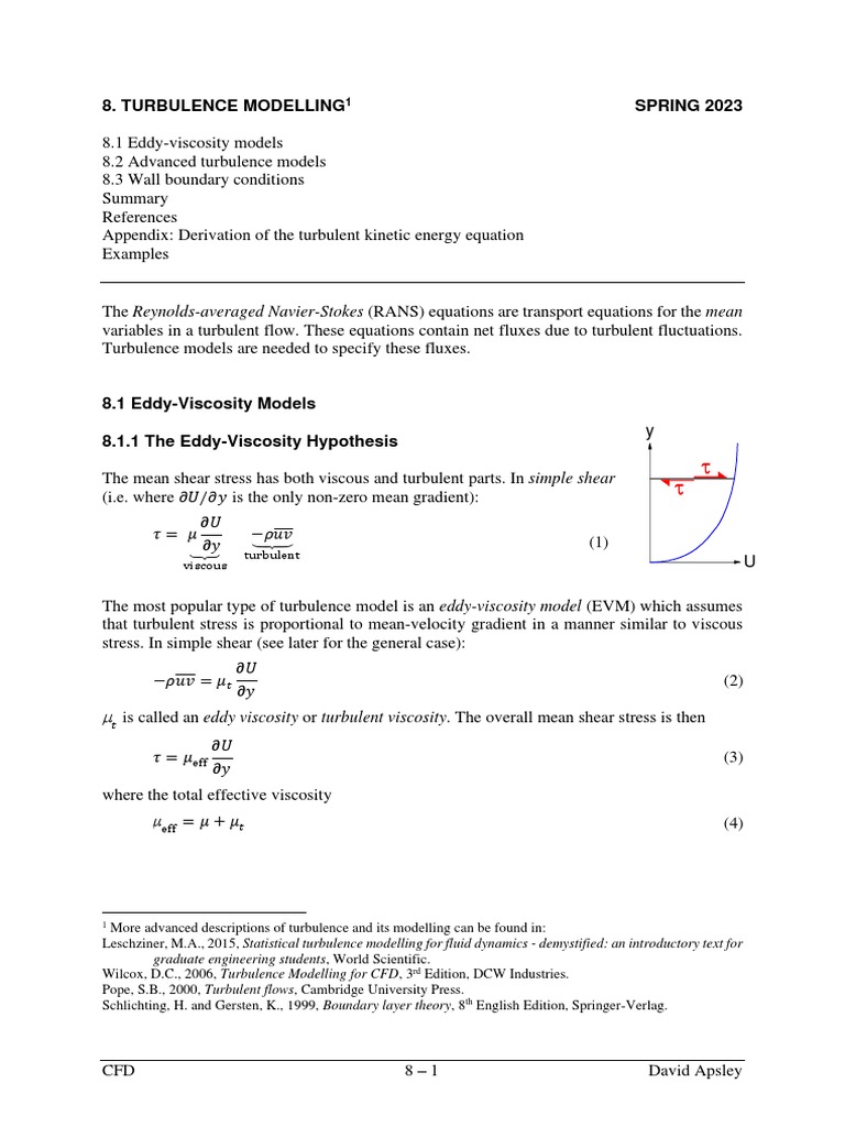 Turbulence Modelling SPRING 2023: Viscous Turbulent | PDF | Turbulence ...