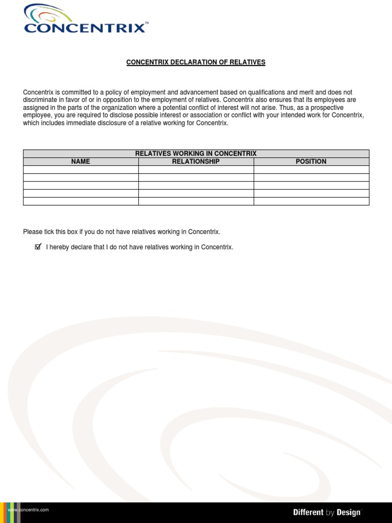 CNX+Declaration+of+Relatives (1) | PDF