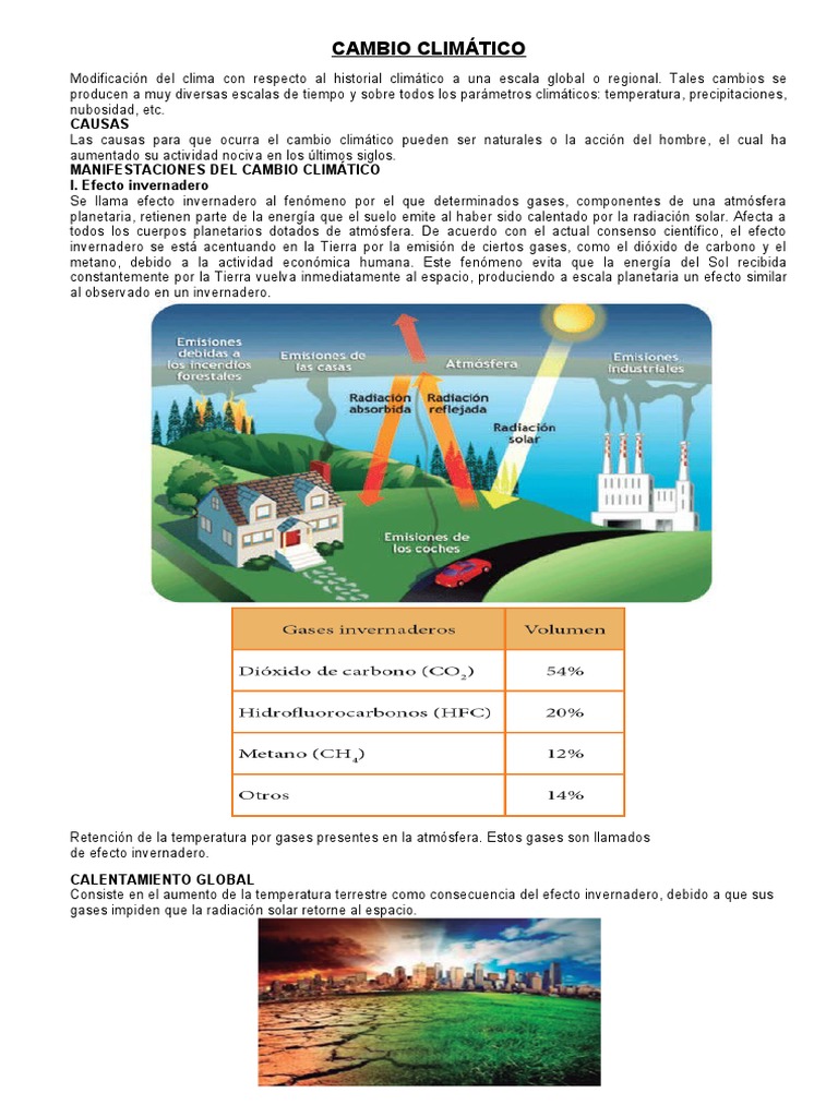 Cambio Climático | PDF | Gases de efecto invernadero | Cambio climático