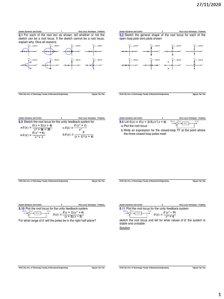 Ch.08 Root Locus Techniques - Assignment | PDF | Control Theory | Damping