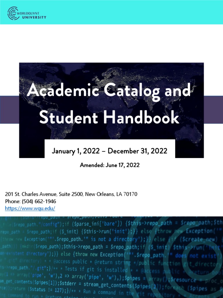 WQU Catalog 06-17-22 | PDF | Academic Degree | University And College ...