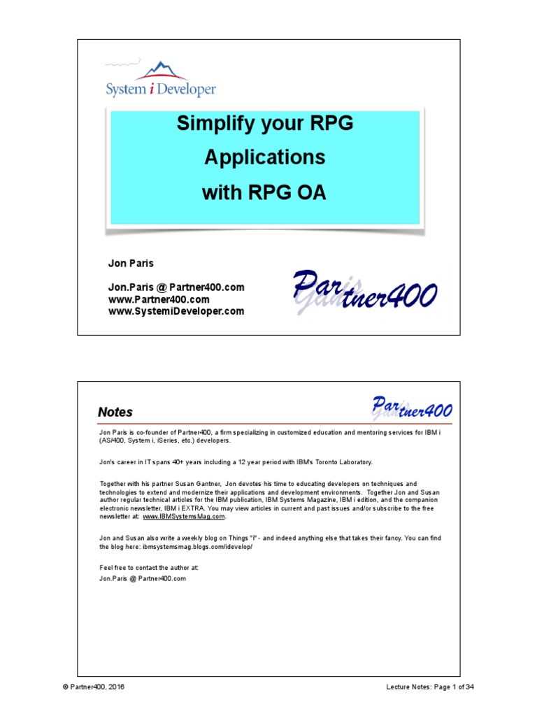 RPG Open Access by Example | PDF | Pointer (Computer Programming) | Ibm Rpg