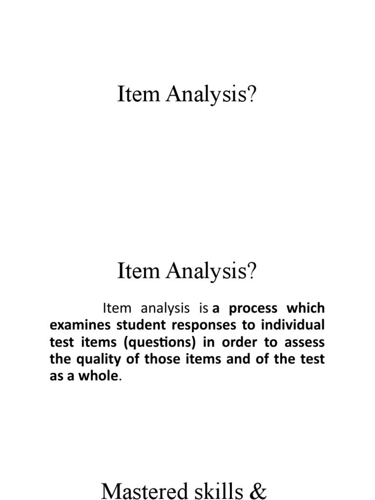 Item Analysis | PDF