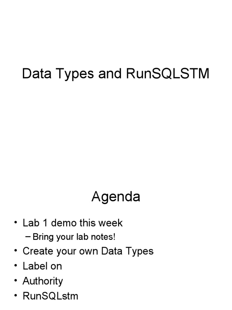 Automating Sql Statements With User Defined Data Types And Runsqlstm Pdf Sql Data Type