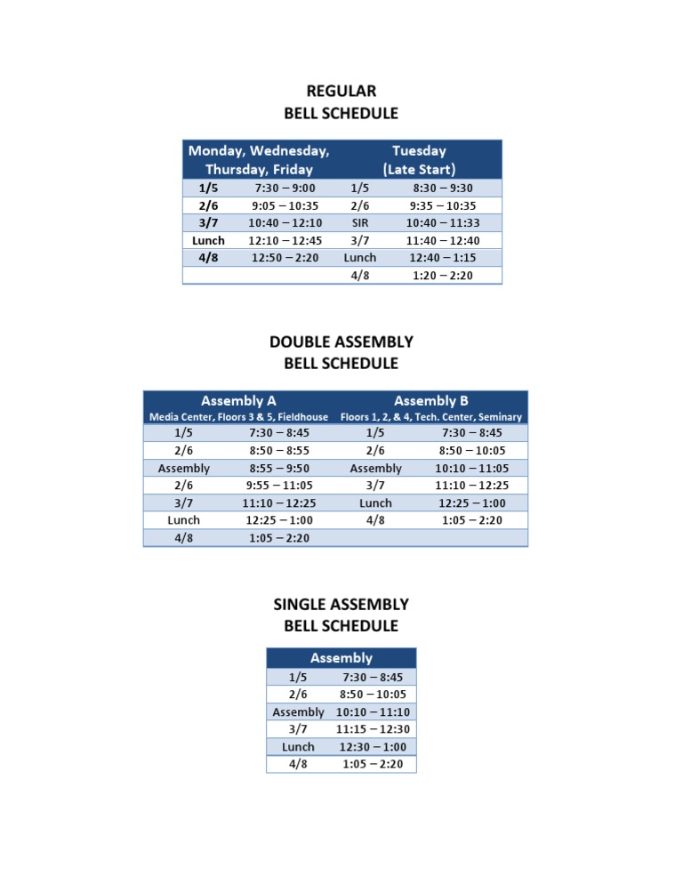 Bell Schedule 11 | PDF | Cooking, Food & Wine | Wellness