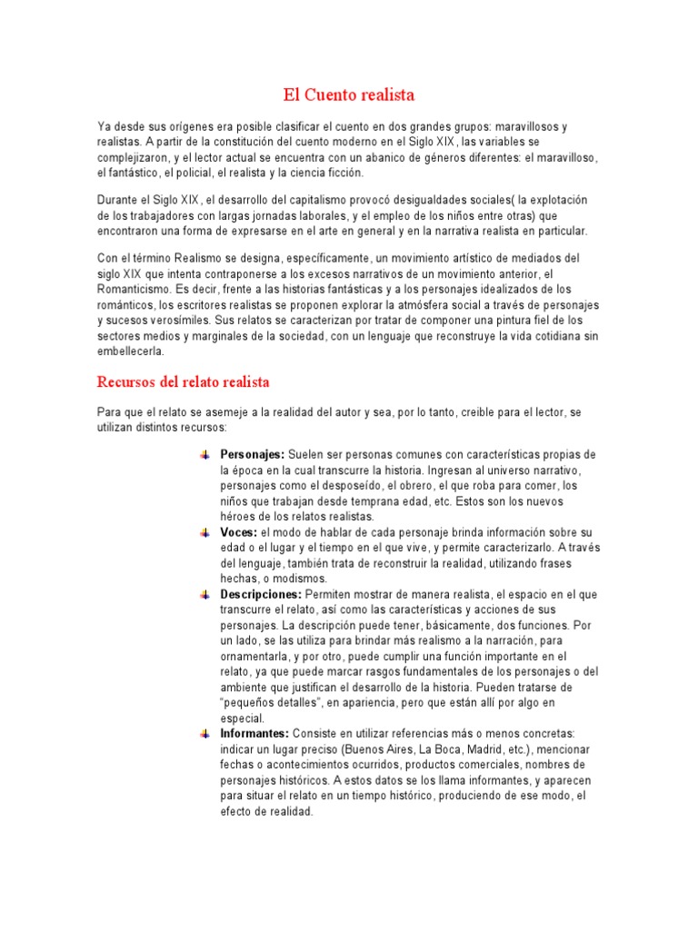 CUENTO REALISTA - 3°A - 2021 | PDF | Realismo (Artes) | Cuentos