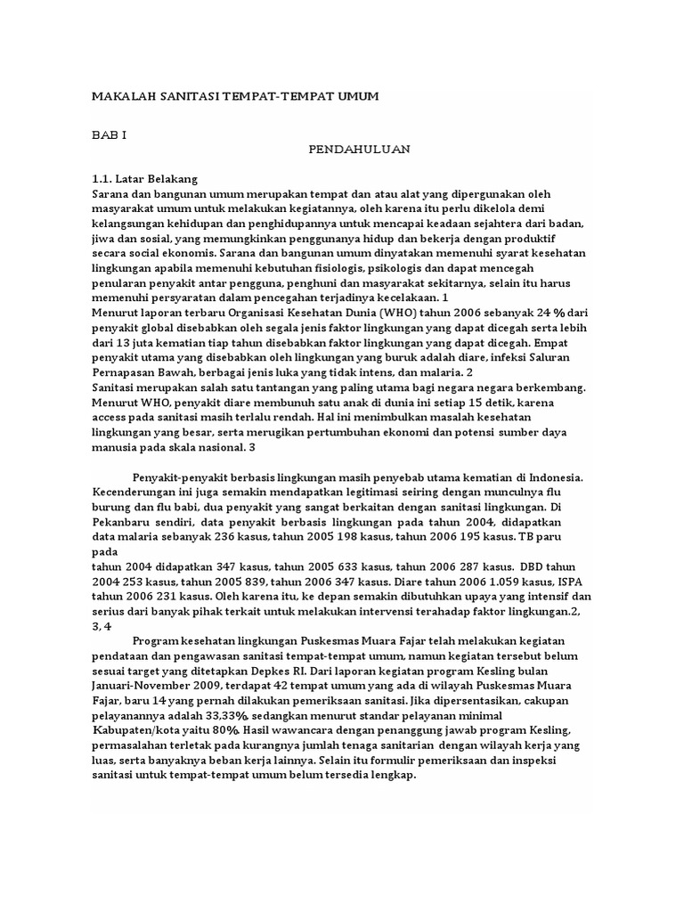 Makalah Sanitasi Tempat Umum Punya Adi | PDF | Sains & Matematika