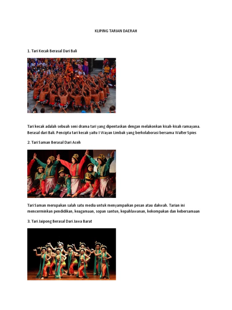 Kliping Tarian Daerah | PDF