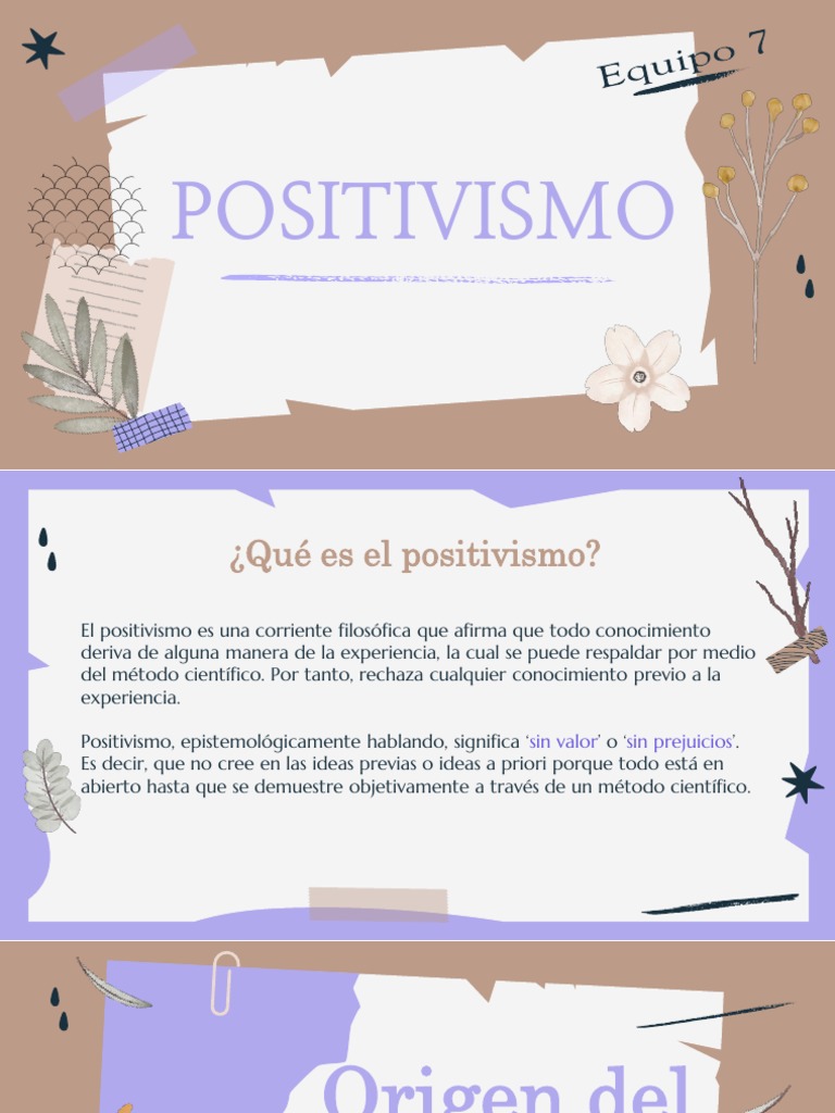 Definición y Origen del Positivismo | PDF