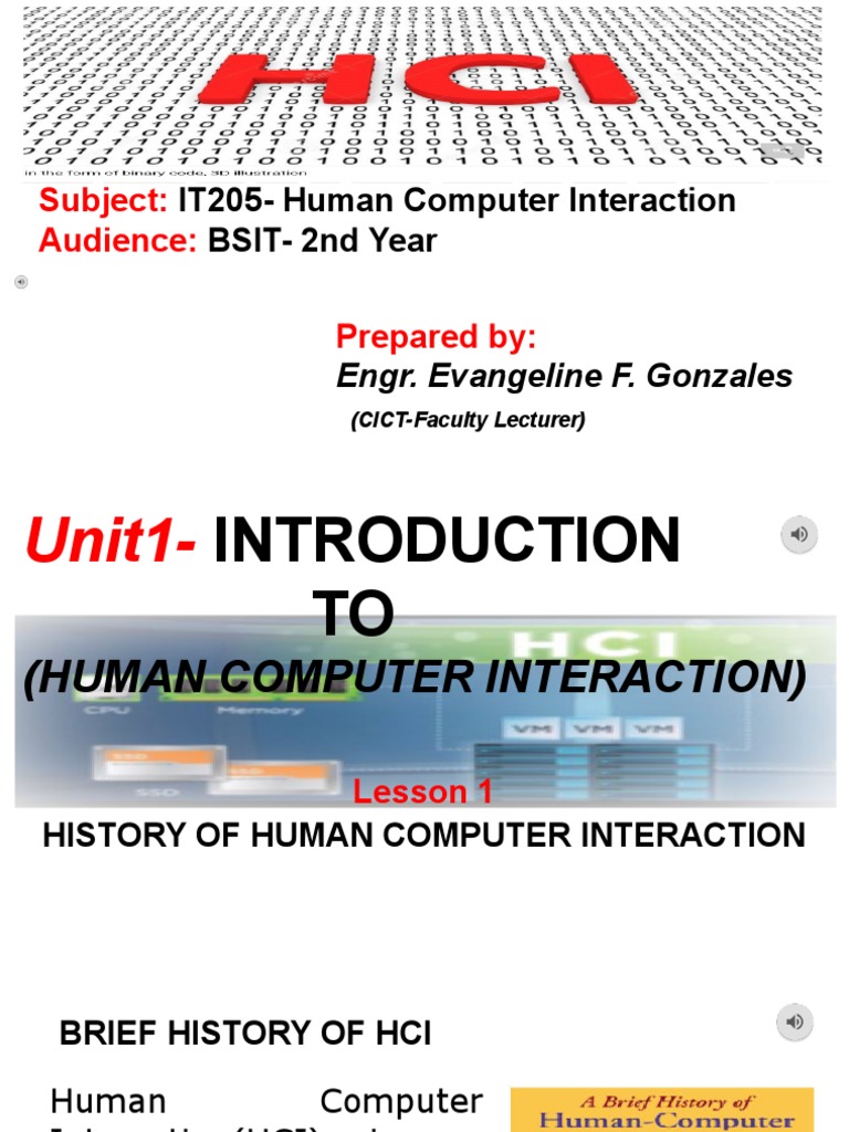 History of HCI | PDF | Human–Computer Interaction | Human Factors And ...