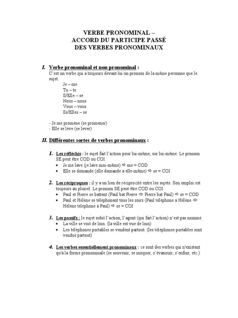 Accord du participe passé pronominal | PDF | Linguistique | Syntaxe