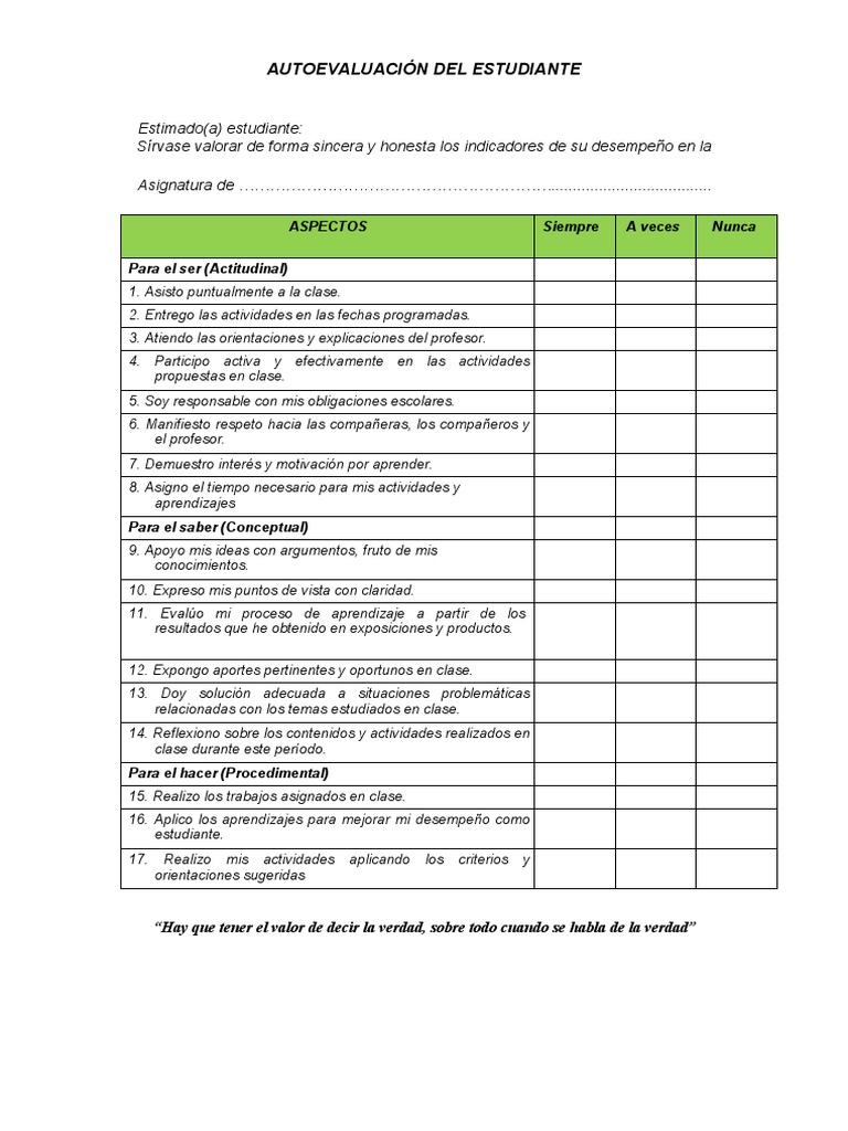 Reflexiones de Autoevaluación Estudiantil | PDF
