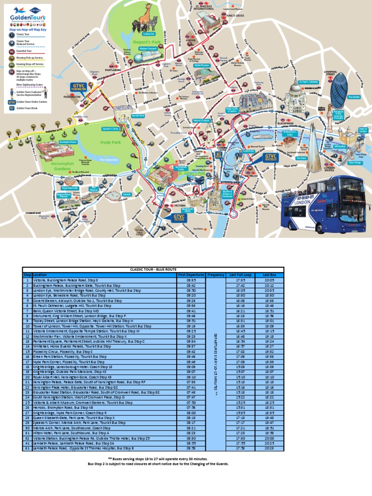 London Hop-On Hop-Off Bus Map | PDF