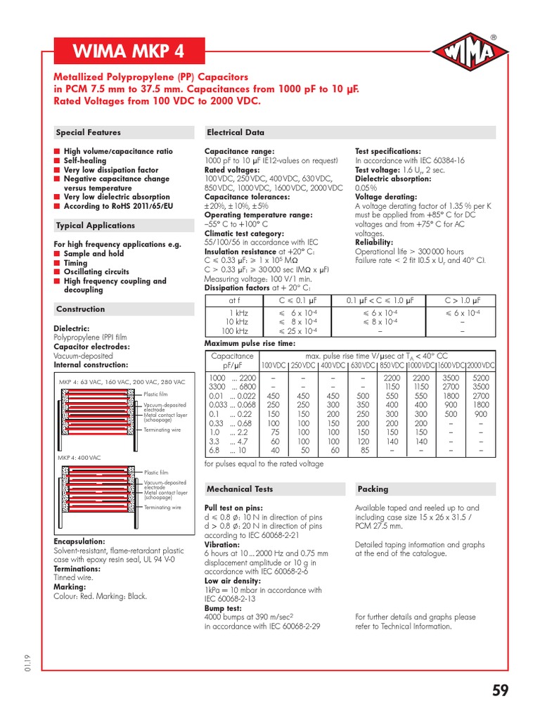 Wima Capacitor | Download Free PDF | Capacitor | Electrical Engineering