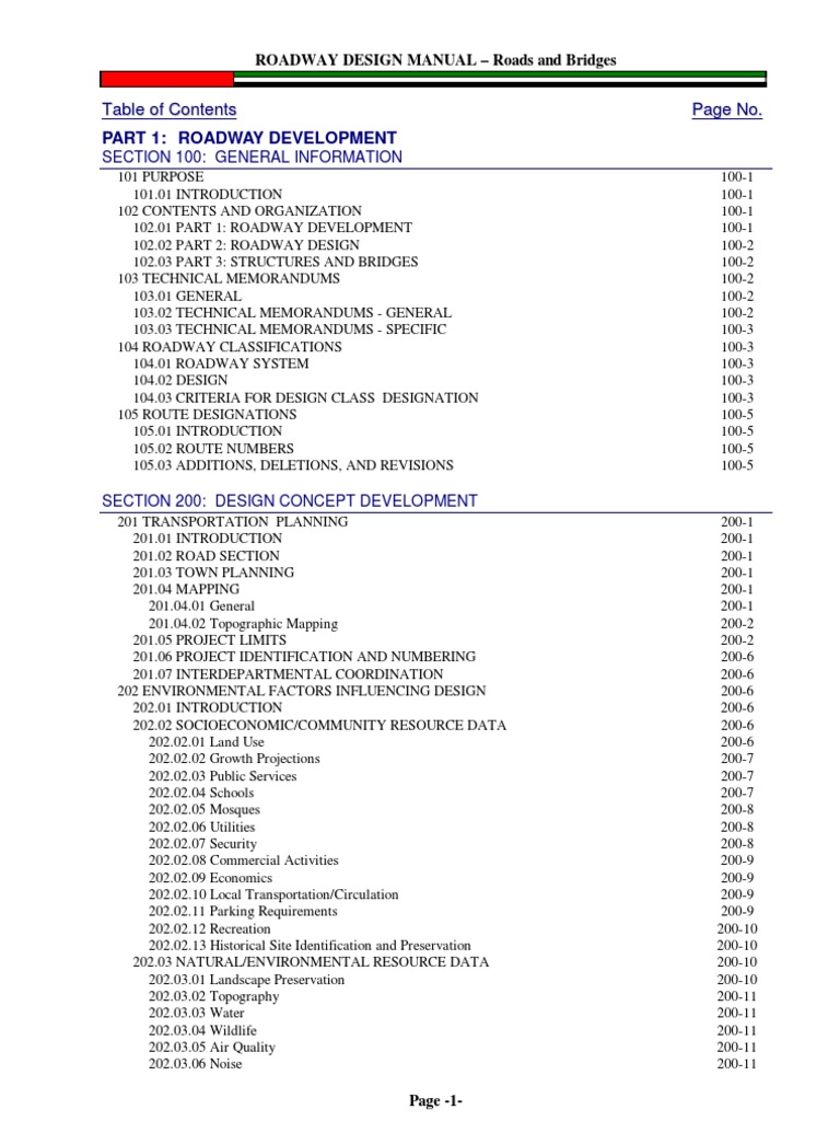 Roadway Design Manual Overview | PDF | Controlled Access Highway ...