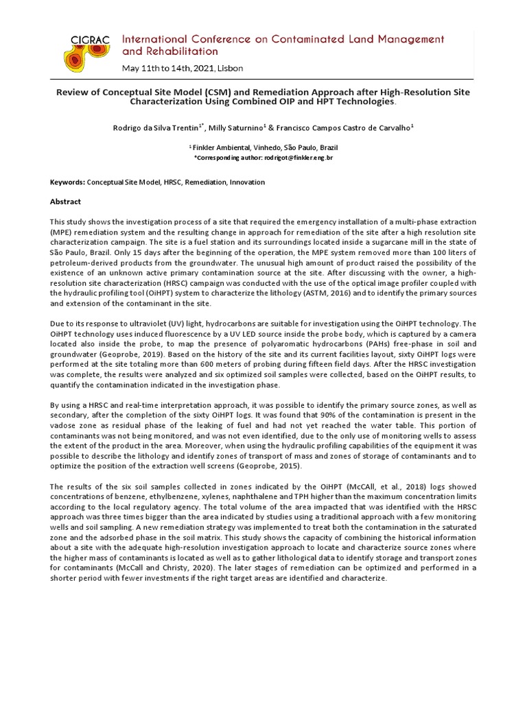 CIGRAC - SST211Review of CSM Using OiHPT | PDF | Environmental ...