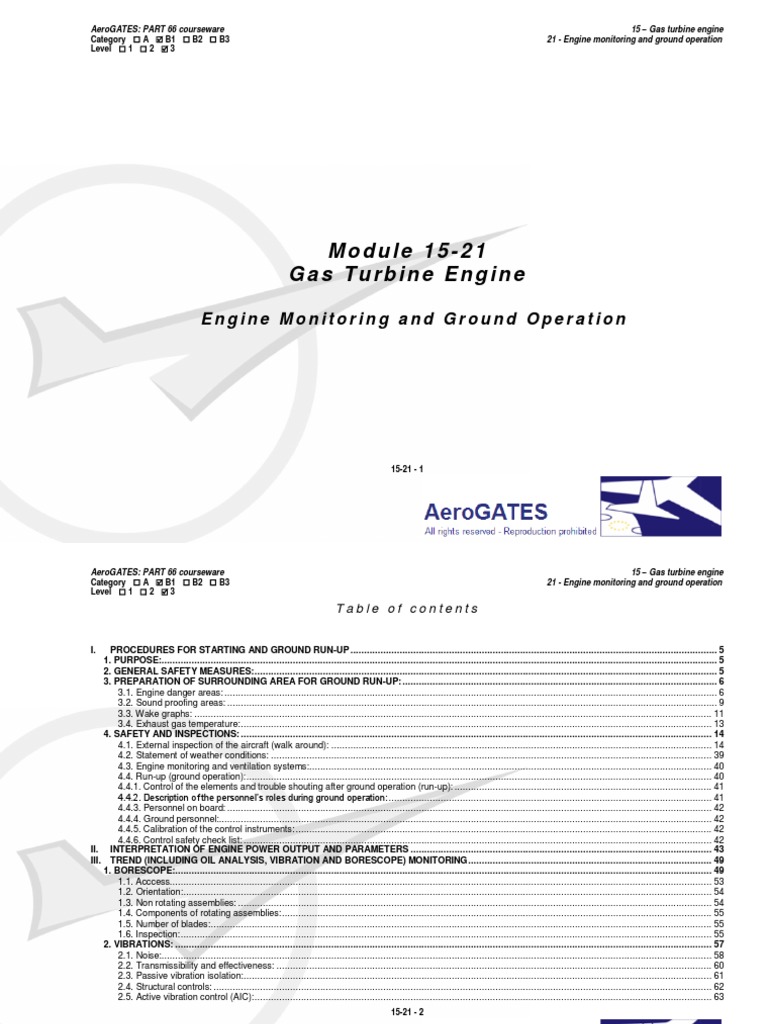 Module 15-21 Gas Turbine Engine: Engine Monitoring and Ground Operation ...