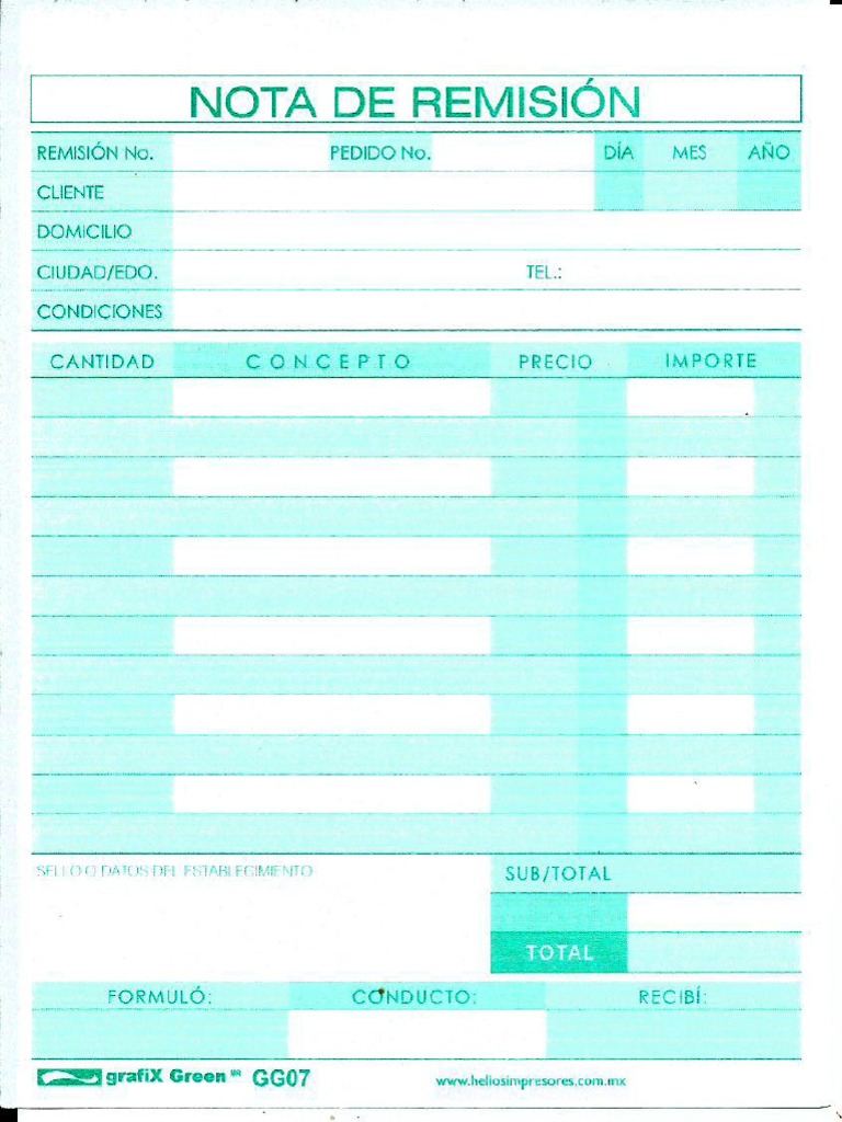 Nota de Remision | PDF