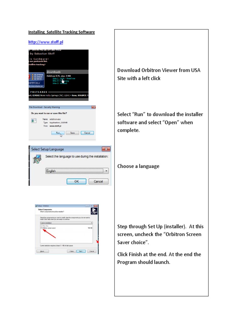 Installing Orbitron Satellite Tracking Software | PDF | Installation ...