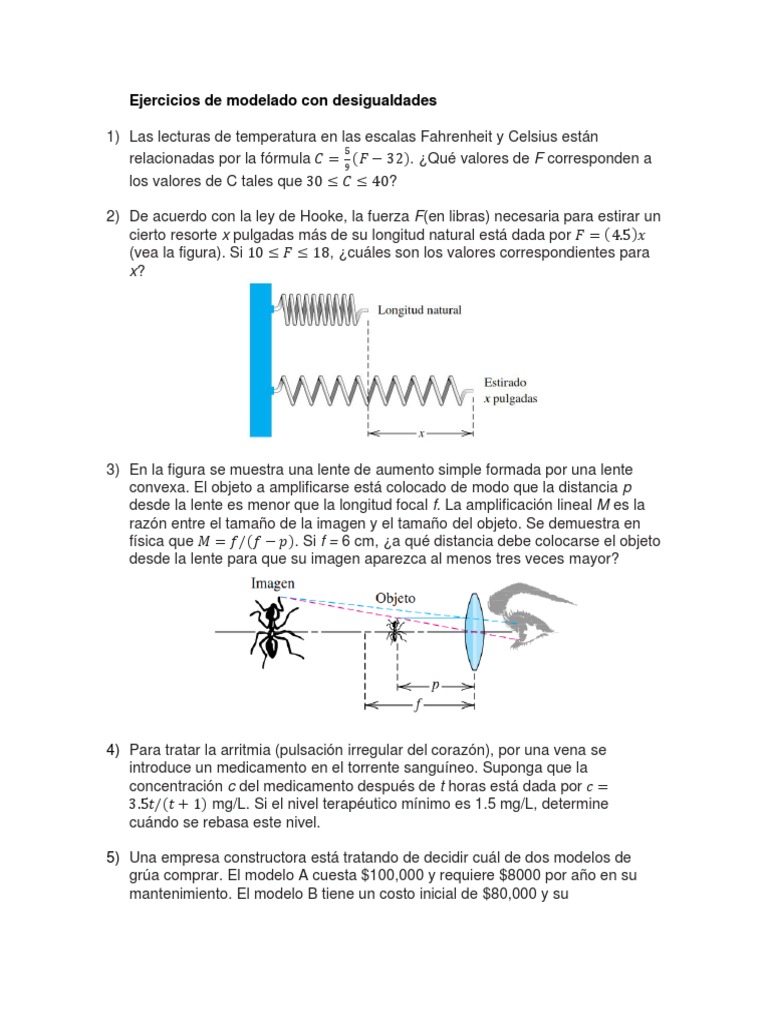 05 Ejercicios de Modelado Con Desigualdades | PDF | Cantidades fisicas