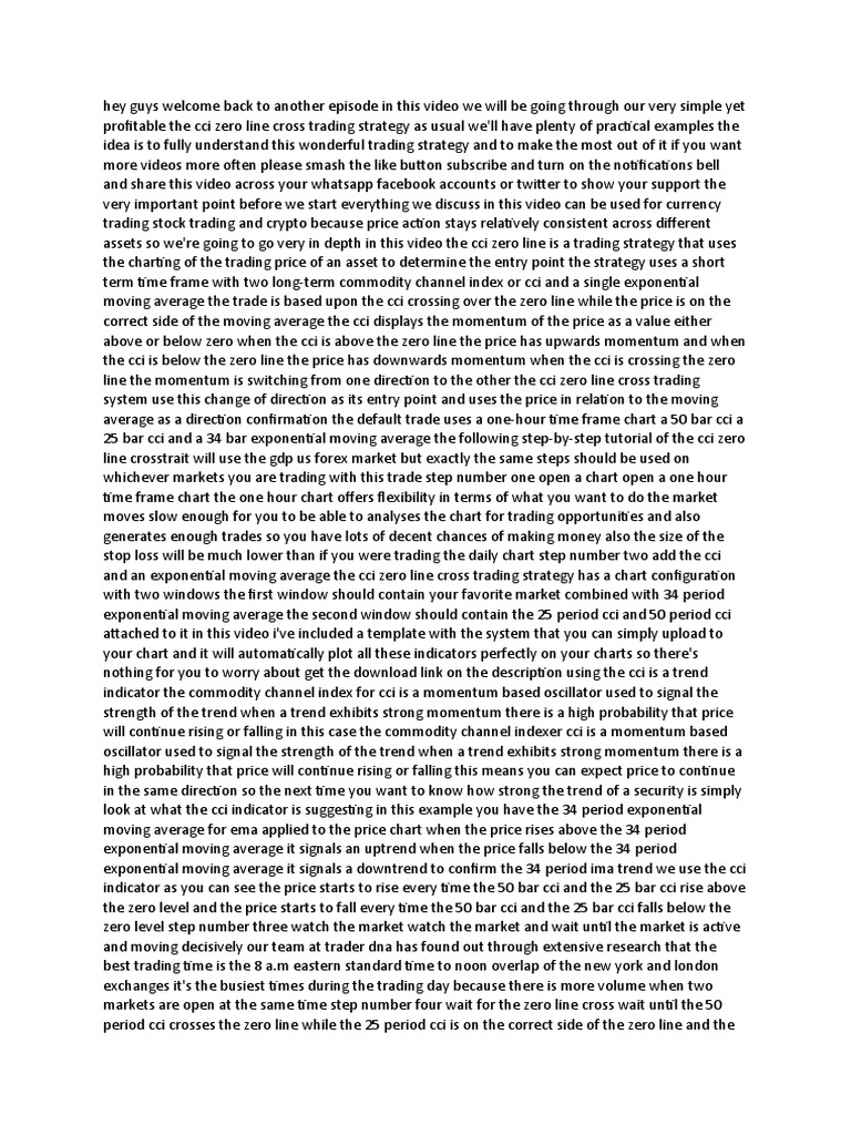 Cci sCALPING | PDF | Order (Exchange) | Moving Average