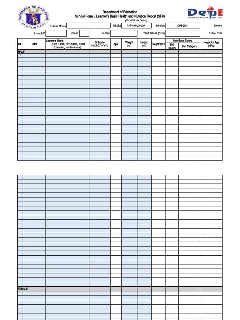 BMI Baseline Grade Section | PDF | Body Mass Index | Obesity