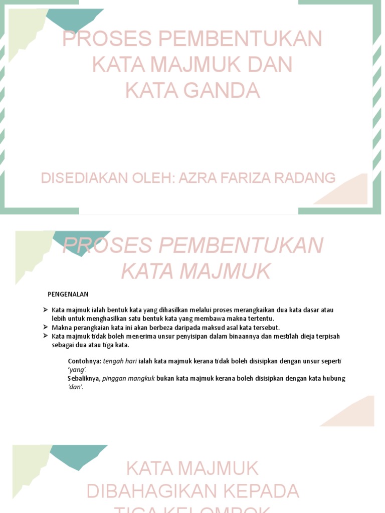 Tutorial M4 BMMB1084 - Proses Pembentukan Kata Majmuk Dan Kata Ganda | PDF