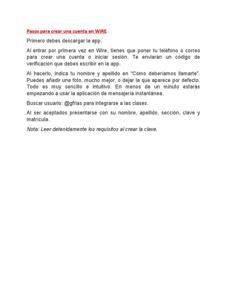 Como Usar Wire Archivo #1 | PDF