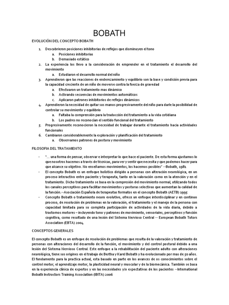 BOBATH | PDF | Aprendizaje | Sistema nervioso