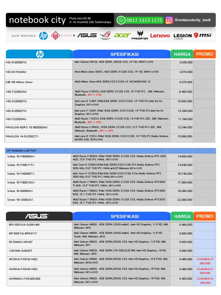 Pricelist Laptop PC 18 05 2020 Notebook City 2022 08 28T115049 156 ...