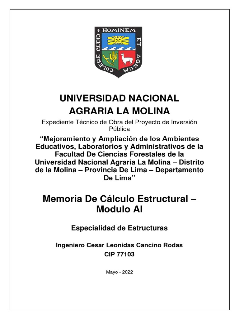 Memoria de Cálculo Estructural AI | PDF | Viga (Estructura) | Fundación ...