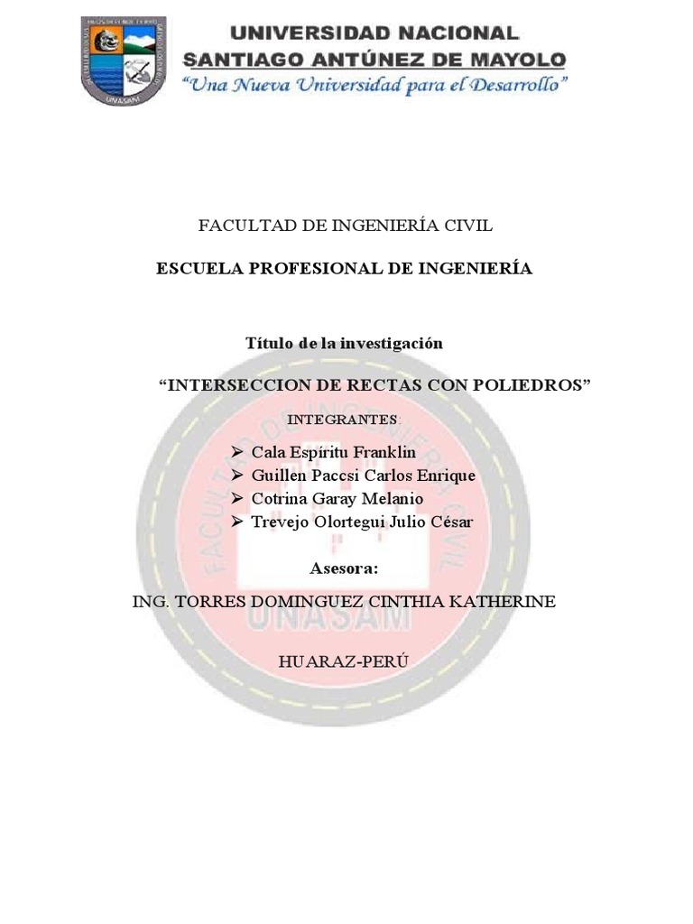 Intersección de Rectas Con Poliedros | PDF | Geometría euclidiana | Geometría Elemental