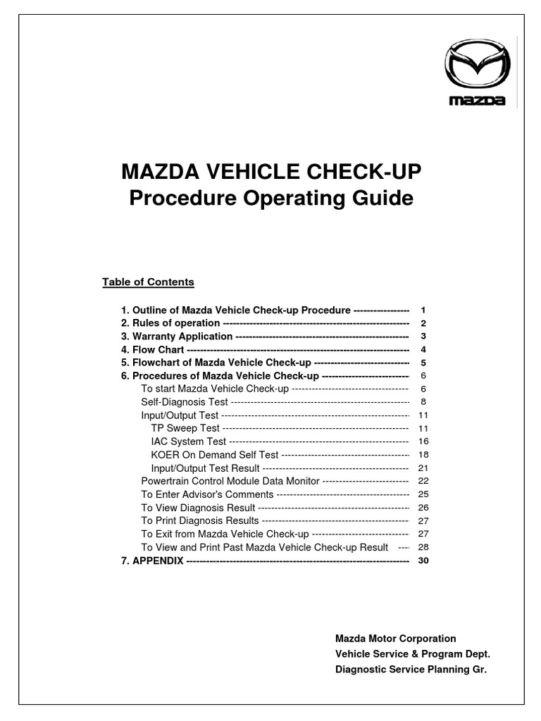 Mazda Check Up Using M-MDS | Download Free PDF | Throttle | Exhaust Gas