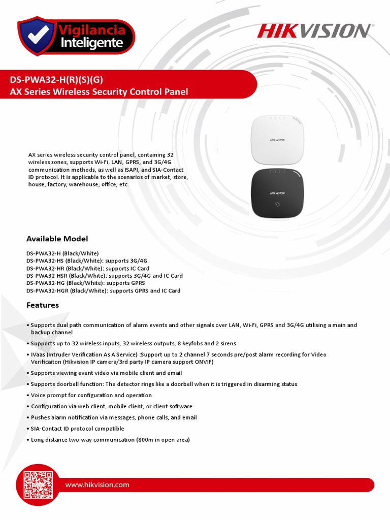 DS-PWA32-H(R)(S)(G) Wireless Security Control Panel: A Comprehensive 32-Zone Wireless Alarm ...