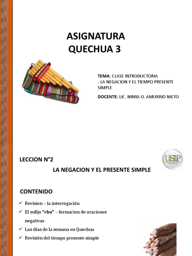 Quechua 3: Negación y Presente Simple | PDF