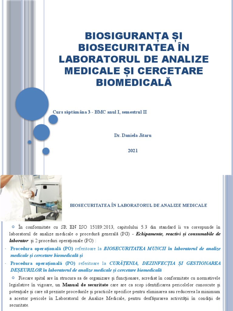 Curs S3 Management de Laborator Biosecuritatea Si Biosiguranta | PDF