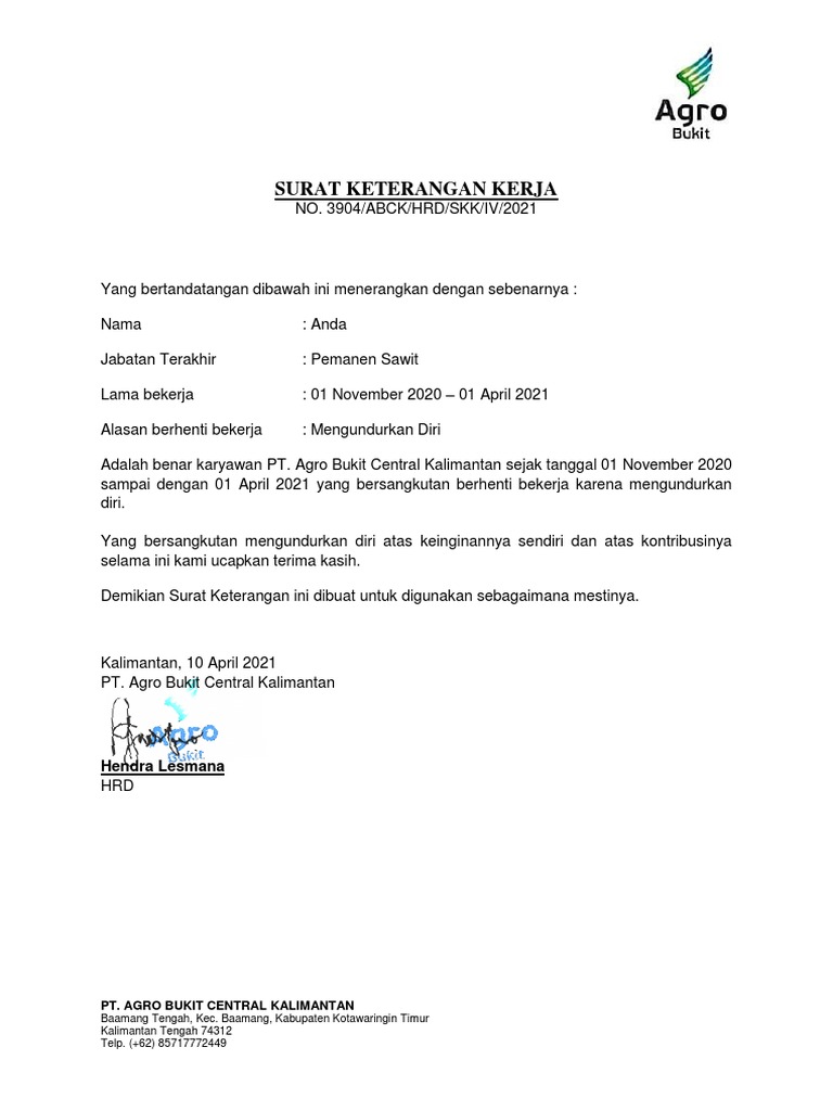 Anda SKK Agro Bukit | PDF